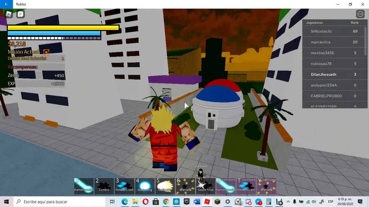 Prueba jugano dragon ball simulator (o algo asi) - YouTube