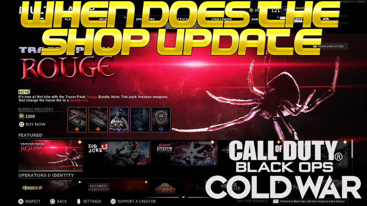 Black Ops : Cold War - When Does The Item Shop UPDATE/RESET?! Times For ...