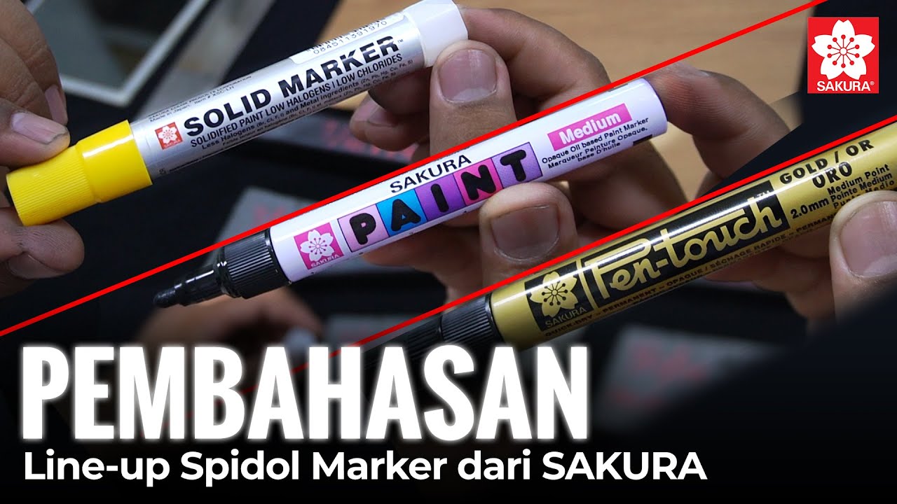 Review dan Penjelasan Line-up Spidol Marker dari Brand SAKURA - YouTube