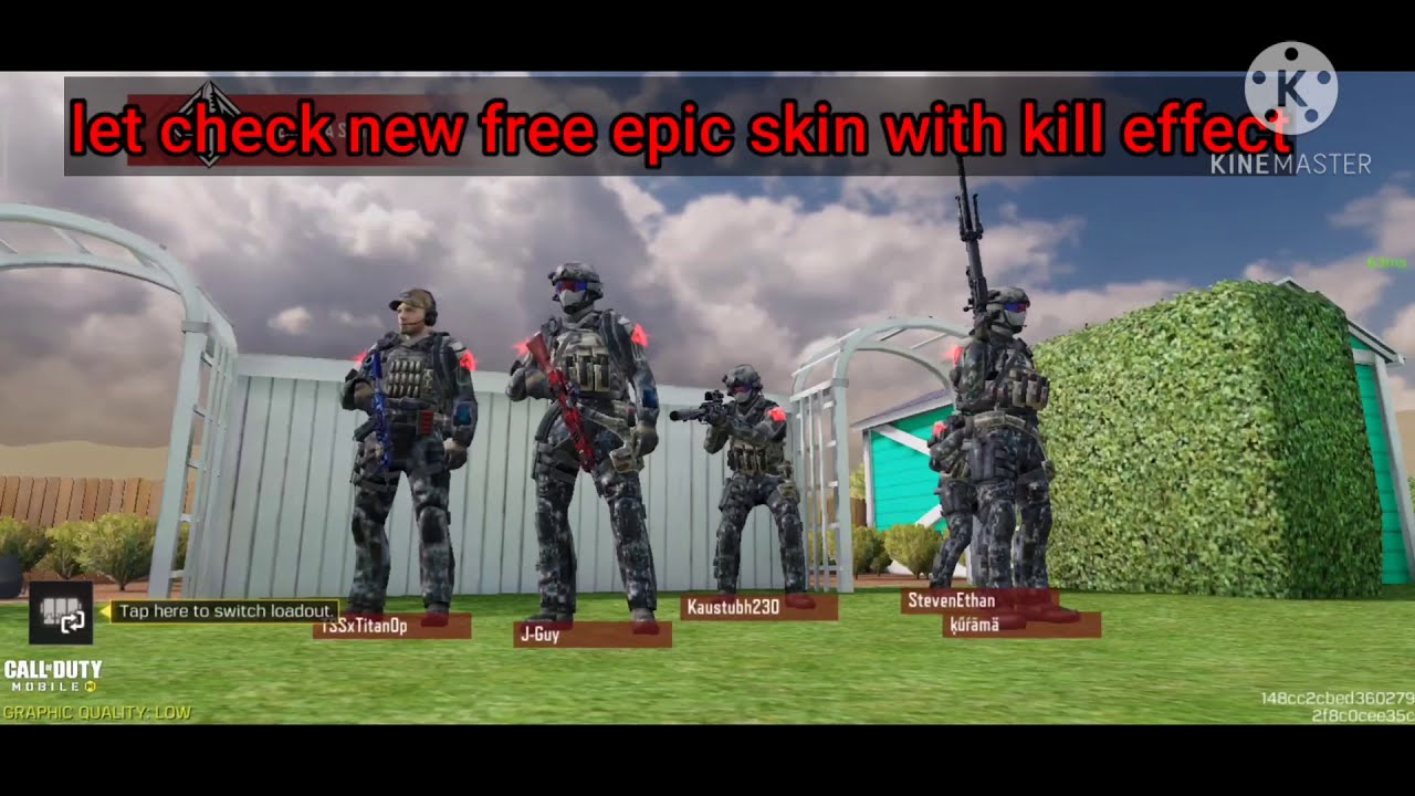 free epic skin in call of duty mobile with kill broadcast with effect ...
