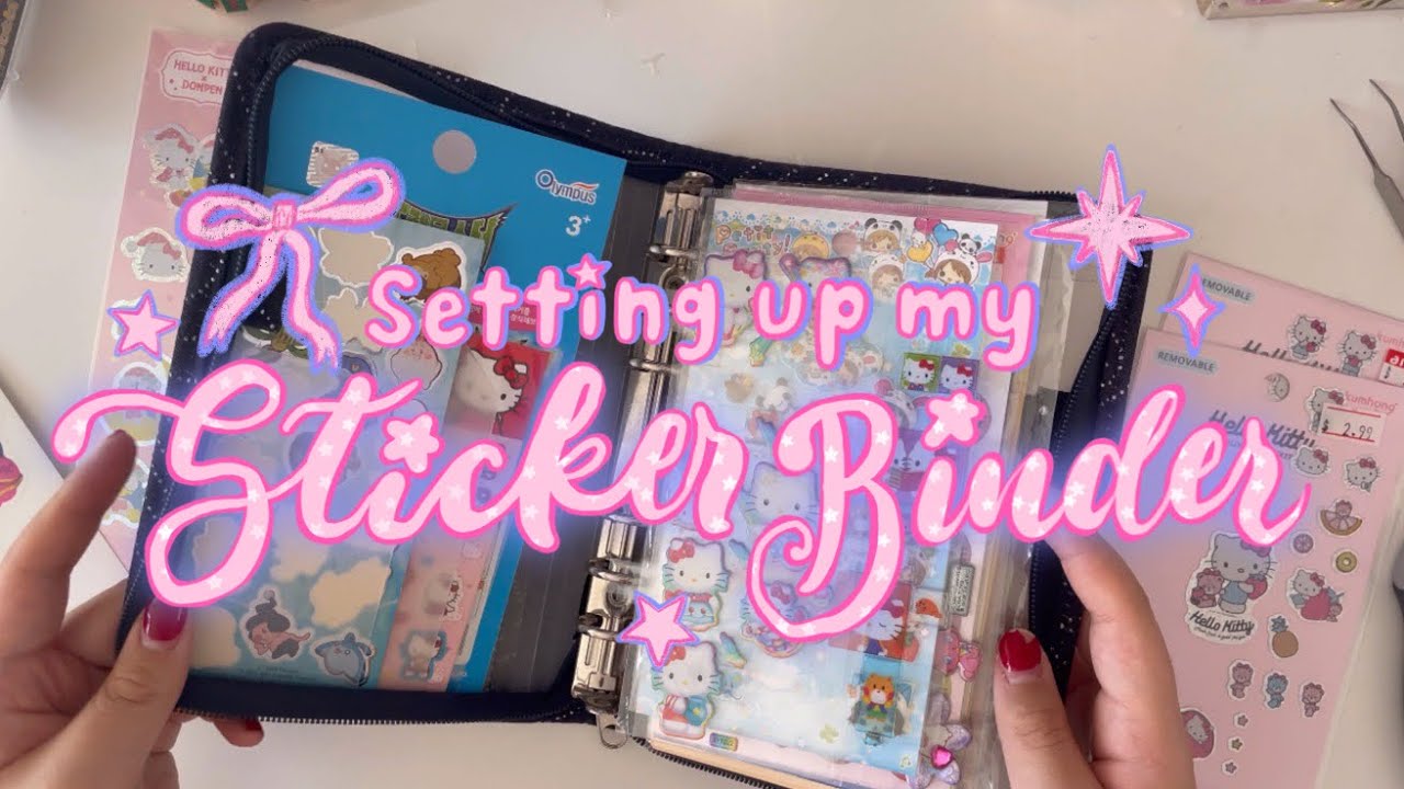 setting up my sticker binder (asmr) - YouTube