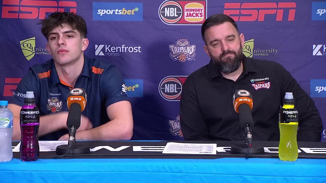 Adam Forde and Taran Armstrong press conference vs Tasmania JackJumpers ...