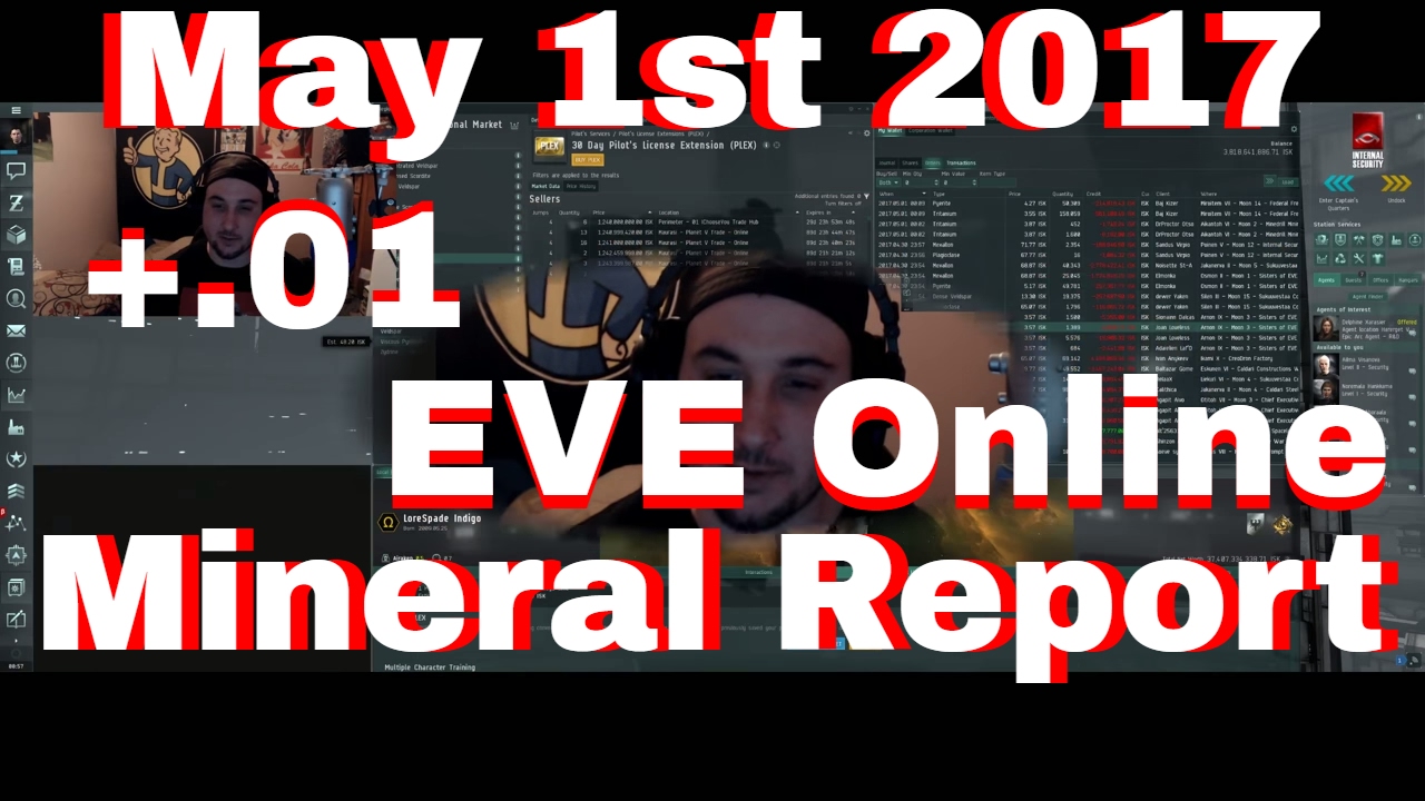 Eve Online Mineral and Ore Report for May 1st 2017 With Lorespade - YouTube