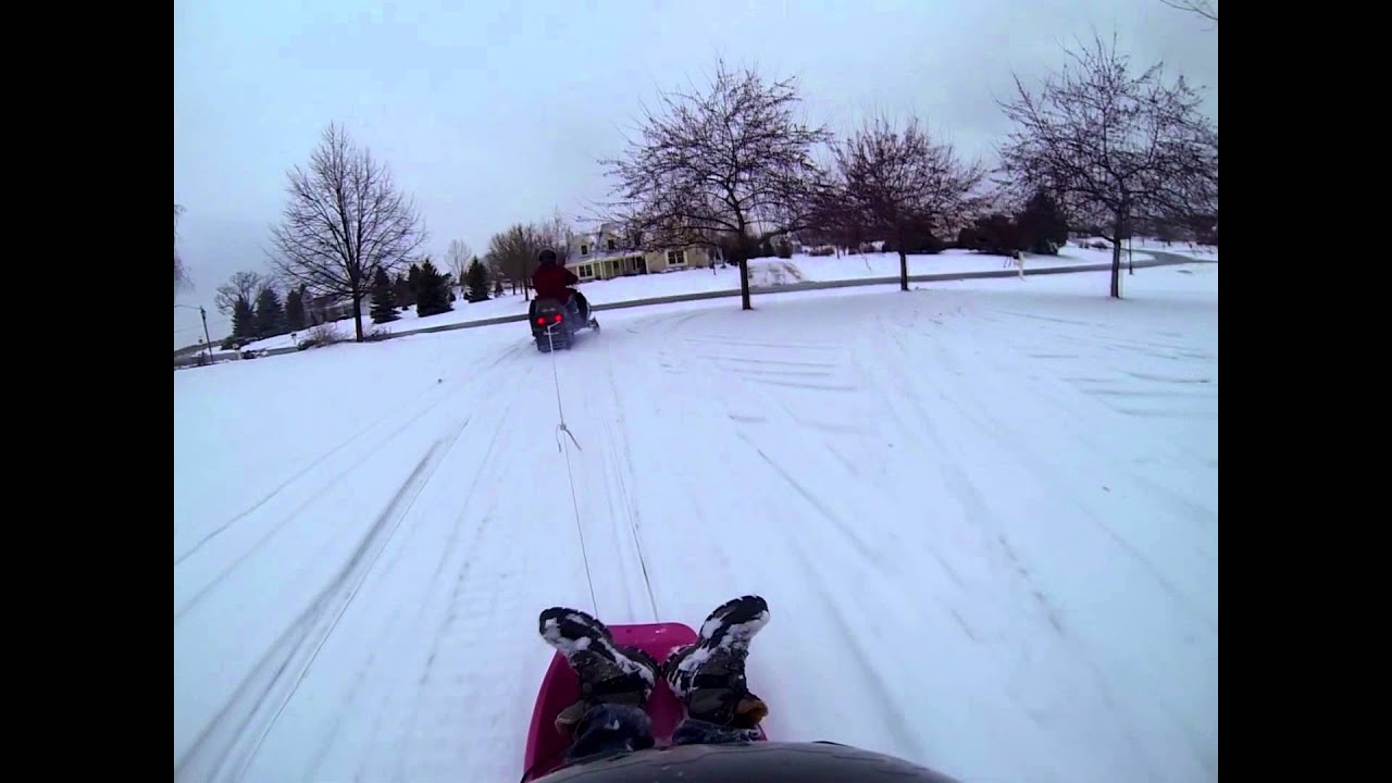 Snowmobile Sled Pull - First ride of the year - YouTube