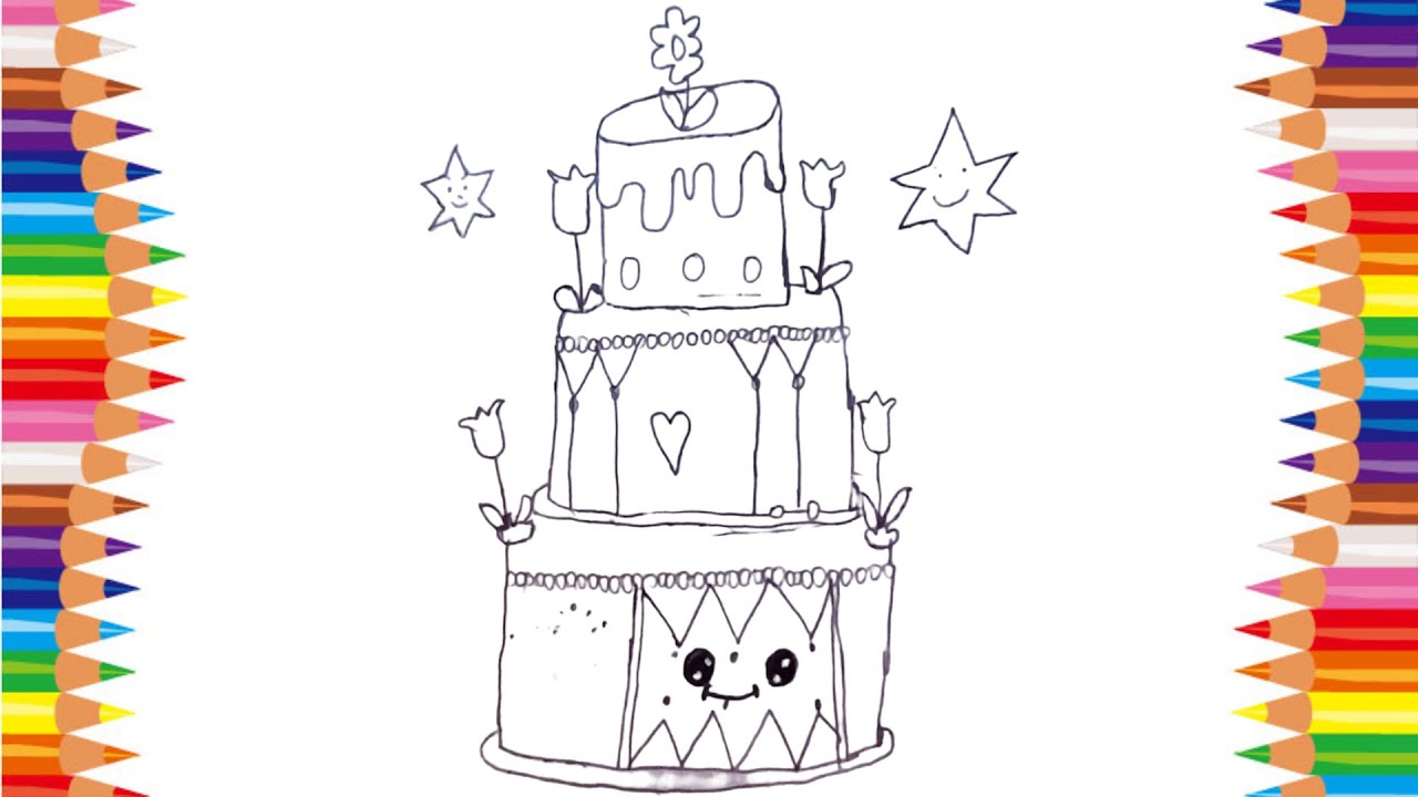 Birthday Cake Drawing🎂| How to Draw a Cute Birthday Cake| Step-by-Step ...