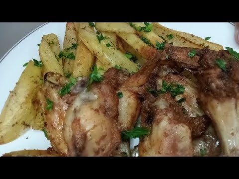 Alitas De Pollo Al Horno Con Papas // Recetas con lore - YouTube