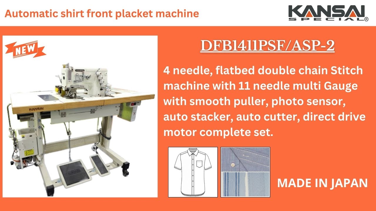 Kansai Special Front placket machines for woven Shirts | #kansaispecial ...