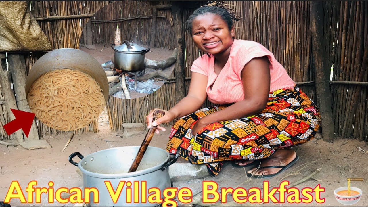 AFRICAN VILLAGE LIFE// PREPARING VILLAGE BREAKFAST/ TRADITIONAL WAY TO ...