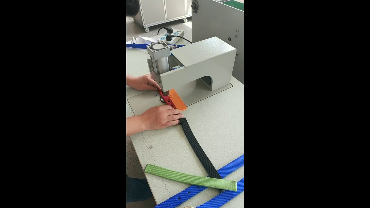 Fabric Strap Hole Punching Machine, Woven Tape Punching Machine - YouTube