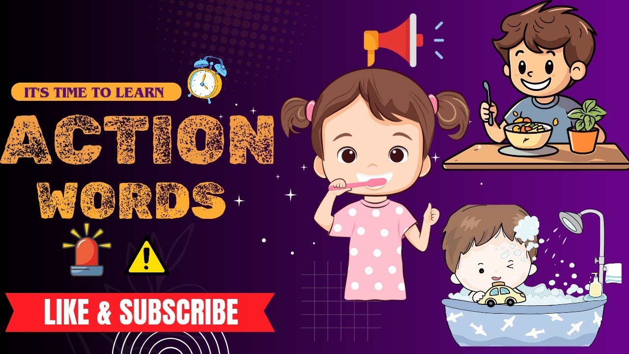 Action Words for Kids | Action Verbs in English | Action Words Songs ...