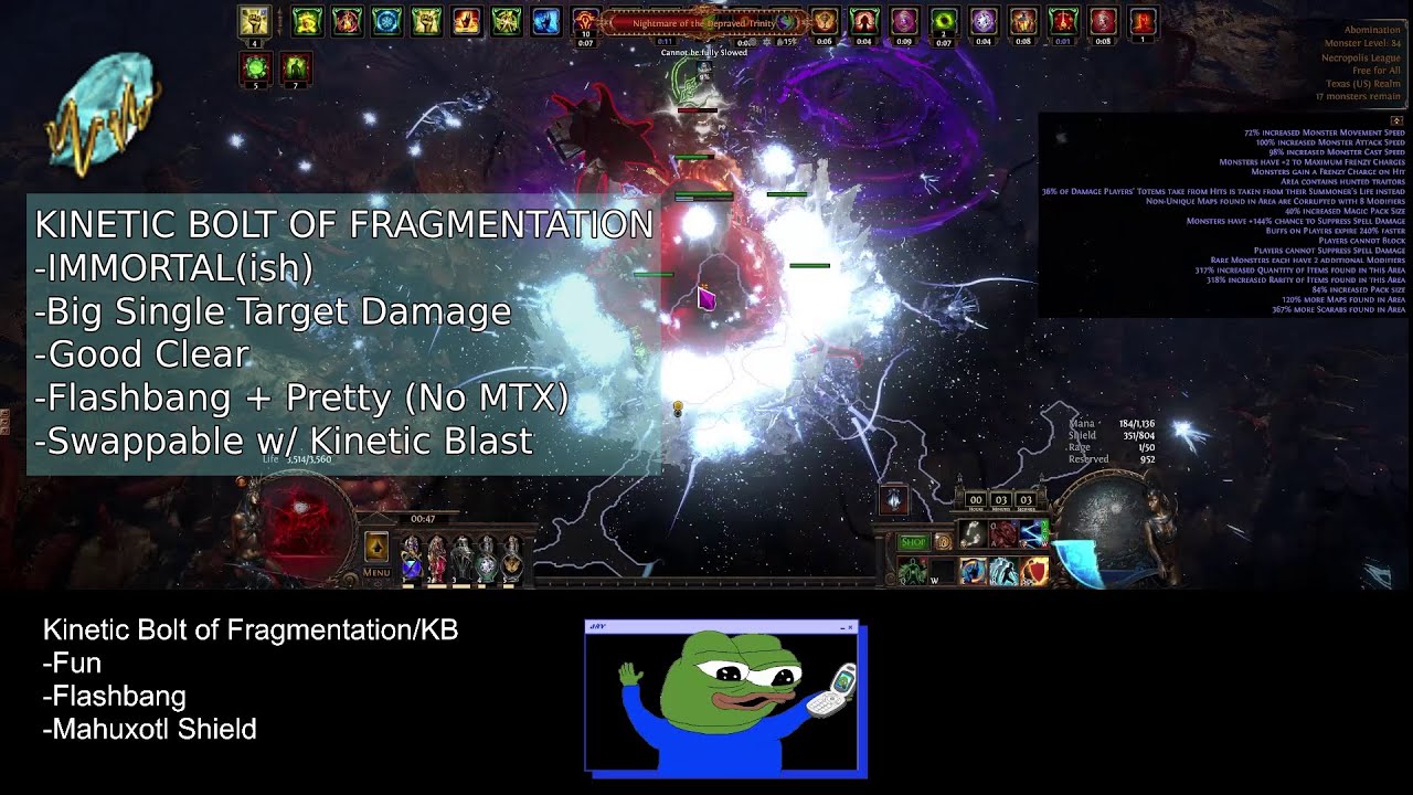 [PoE 3.24] Immortal(ish) Wander - Kinetic Bolt of Fragmentation (+Kinetic Blast) to farm Juiced ...