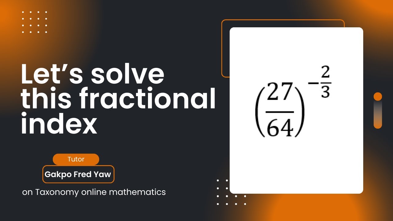 How to simplify an indices with negative exponent - YouTube