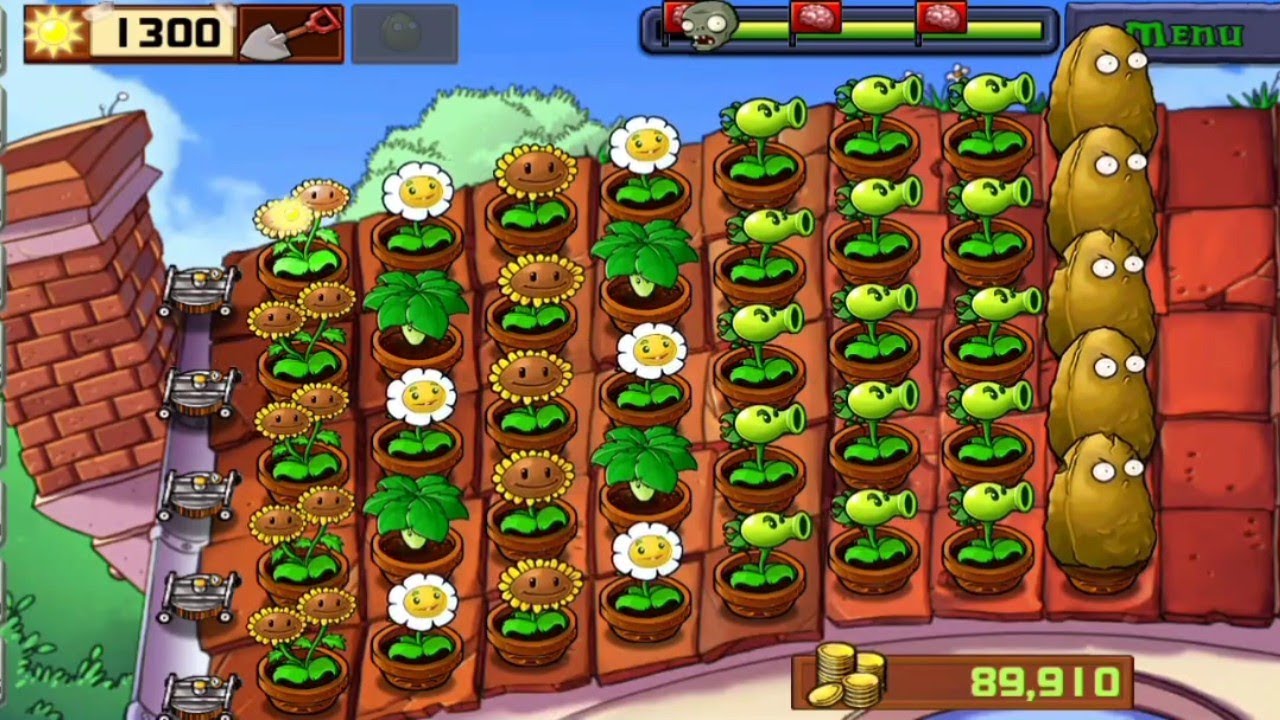 Plants vs Zombies: Adventure (2) Roof Level 2 Gameplay - YouTube
