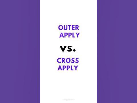 SQL OUTER APPLY Vs. CROSS APPLY ️ - YouTube