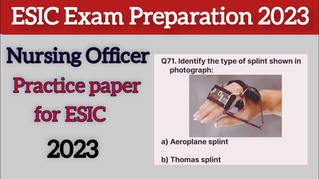 ESIC questions paper for staff nurse||part-5||Practice Paper for ESIC ...