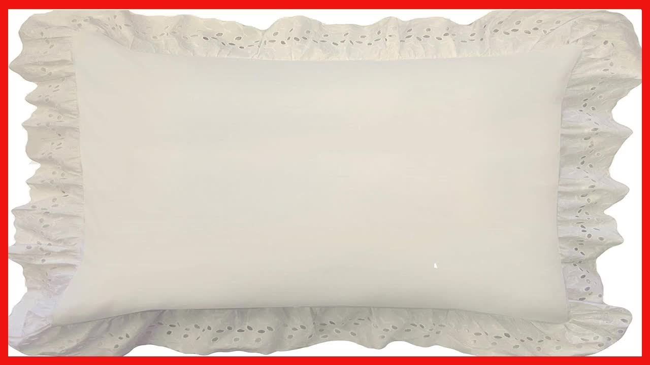 FRESH IDEAS Bedding Eyelet Ruffled Pillow Sham Euro, Ivory - YouTube