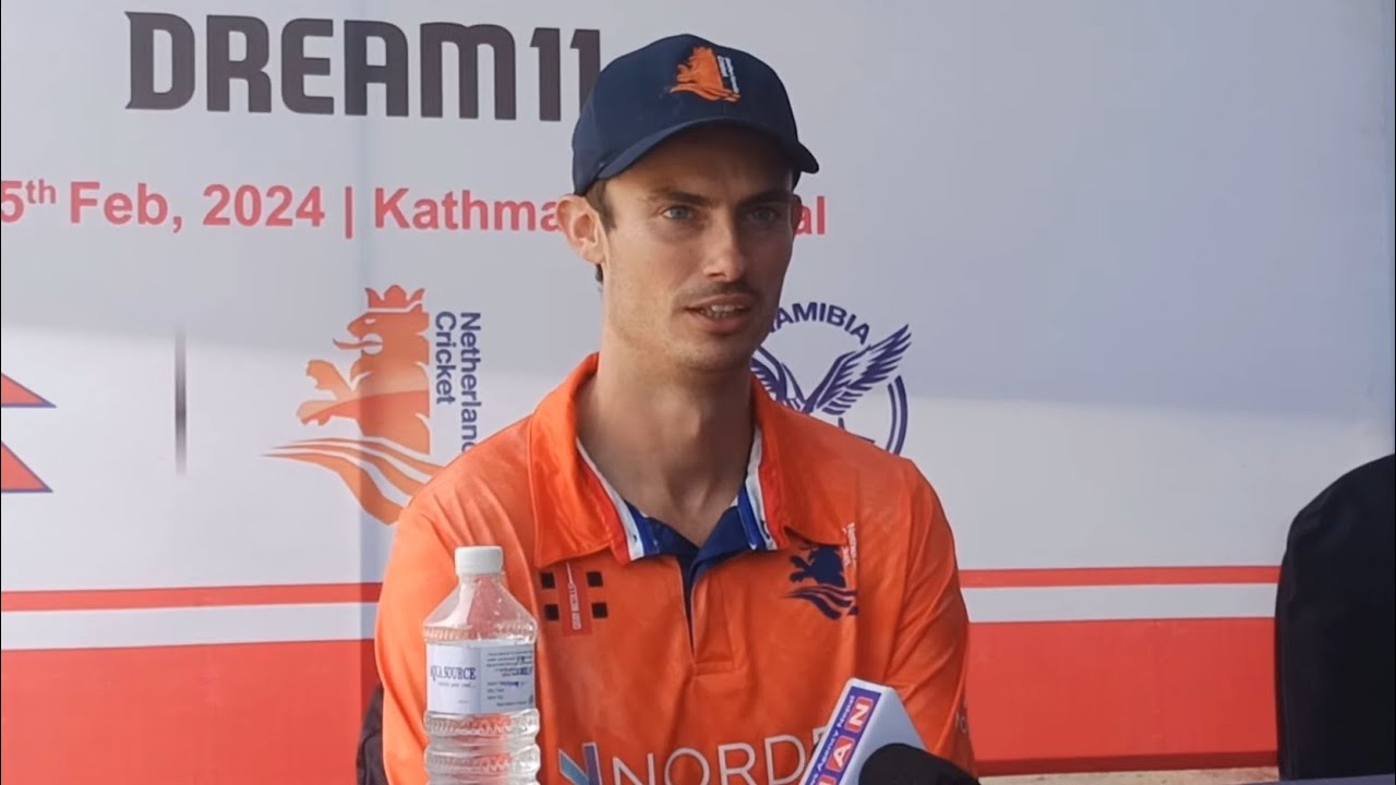 Netherlands captain Scott Edwards speaks after their win against ...