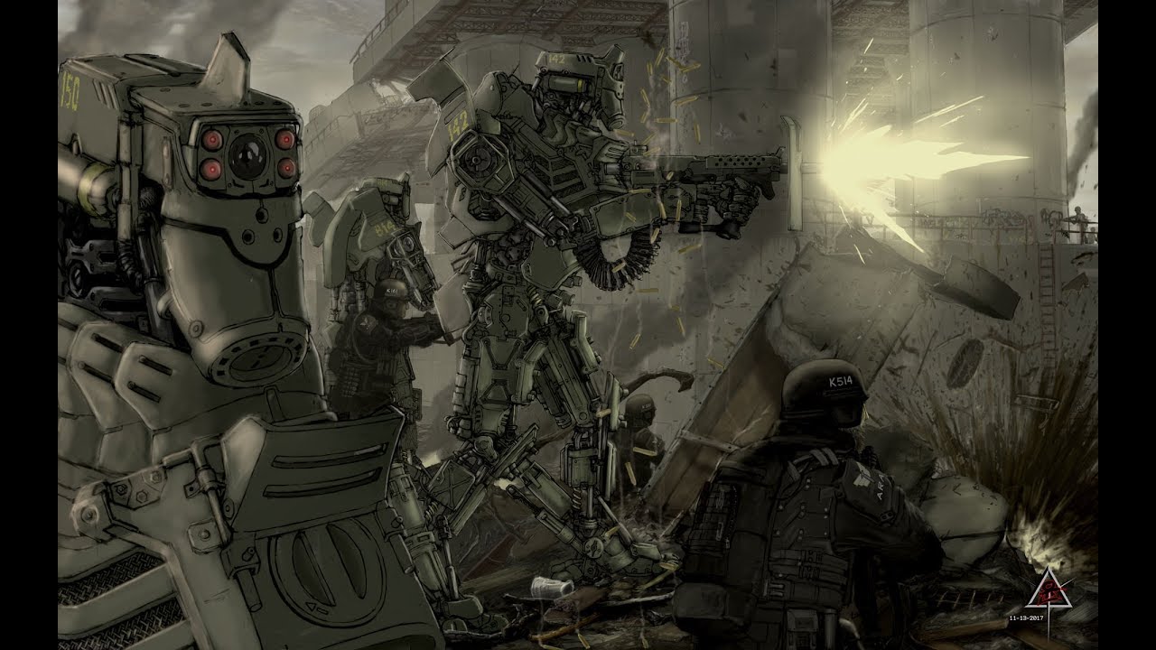 DIGITAL PAINTING - Time Lapse "SURROGATE WARFARE" - YouTube