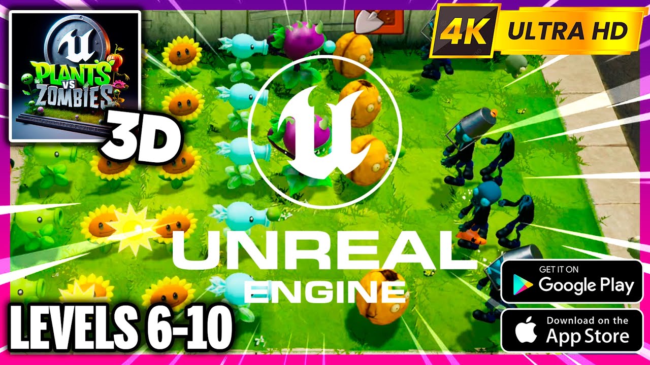 🥵Plants vs Zombies 3D GAMEPLAY Niveles 6-10 (Android/iOS) fan game 4K ...
