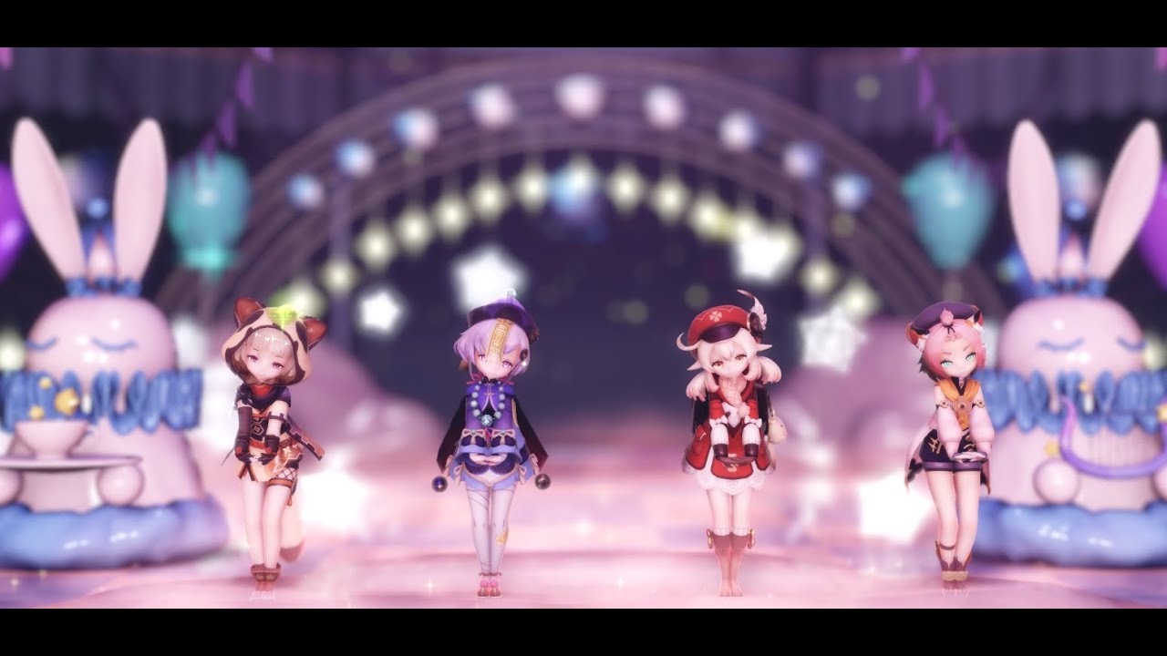 【genshin Mmd】可莉、七七、早柚、迪奥娜 Youtube