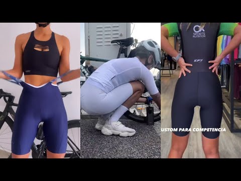 Girls Reviews of Spandex cycling shorts compilation #44