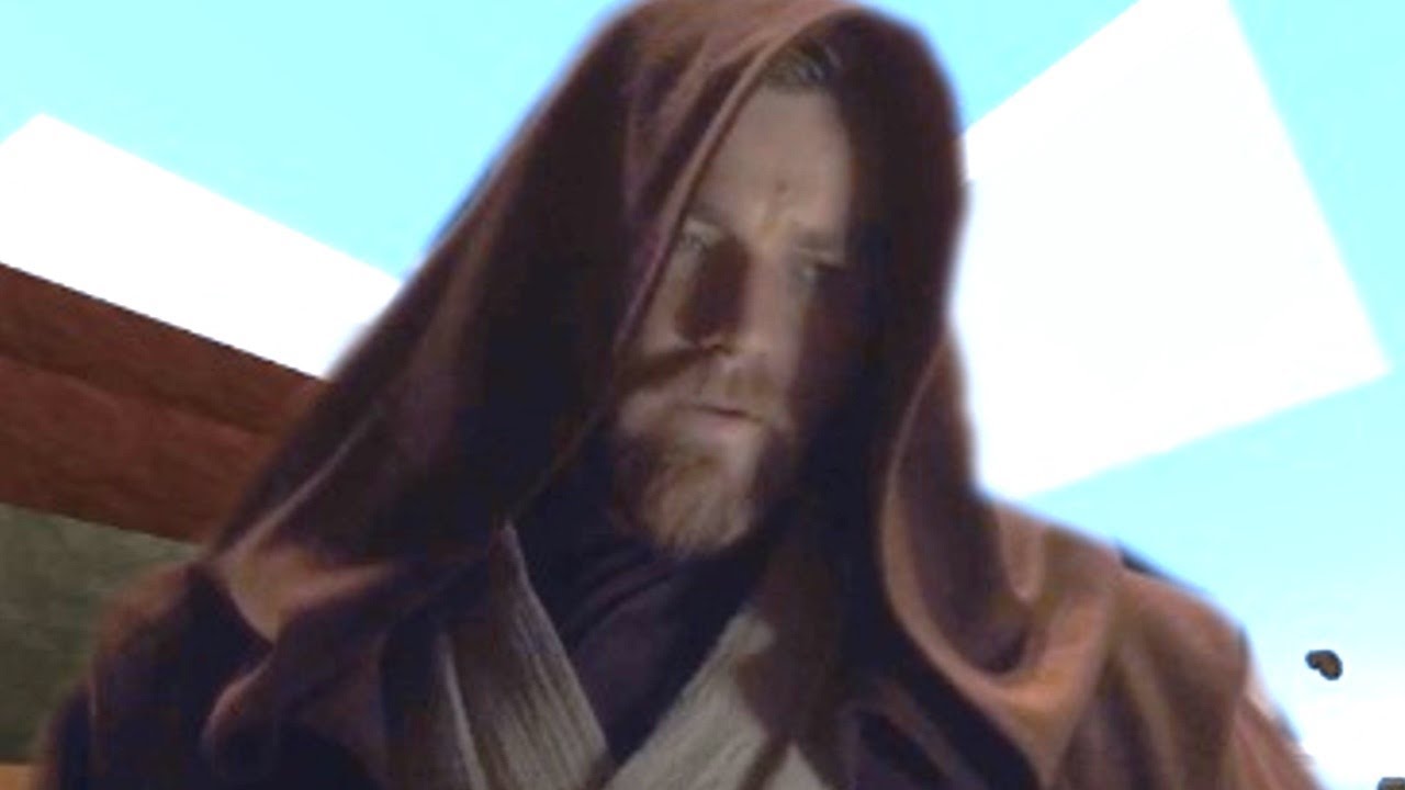 Obi-Wan falls from a high place - YouTube