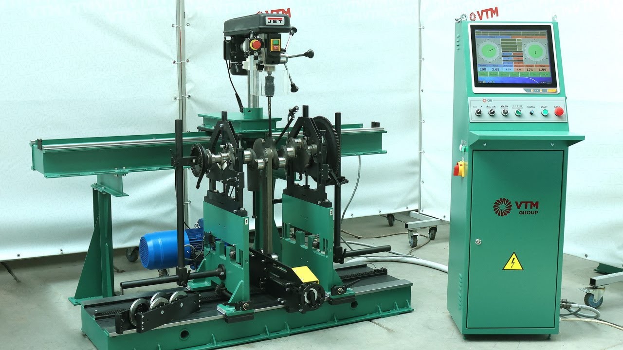 Crankshaft balancing machine 9D715US with drilling unit for unbalance ...