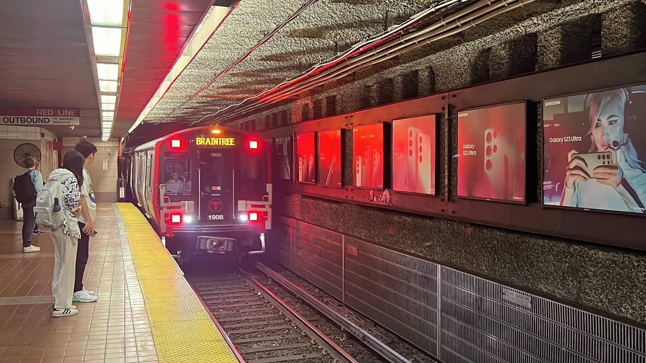 Braintree bound New redline cars entering South station. Boston, MA ...