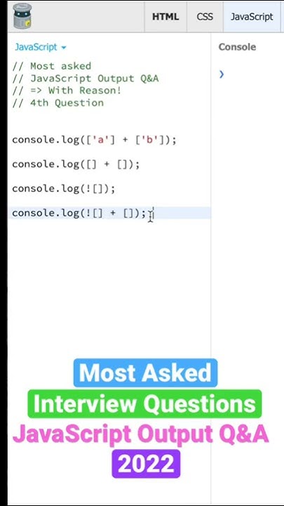 Q 4 Most Aksed Javascript Output Interview Questions Frontend React Reactnative Interview