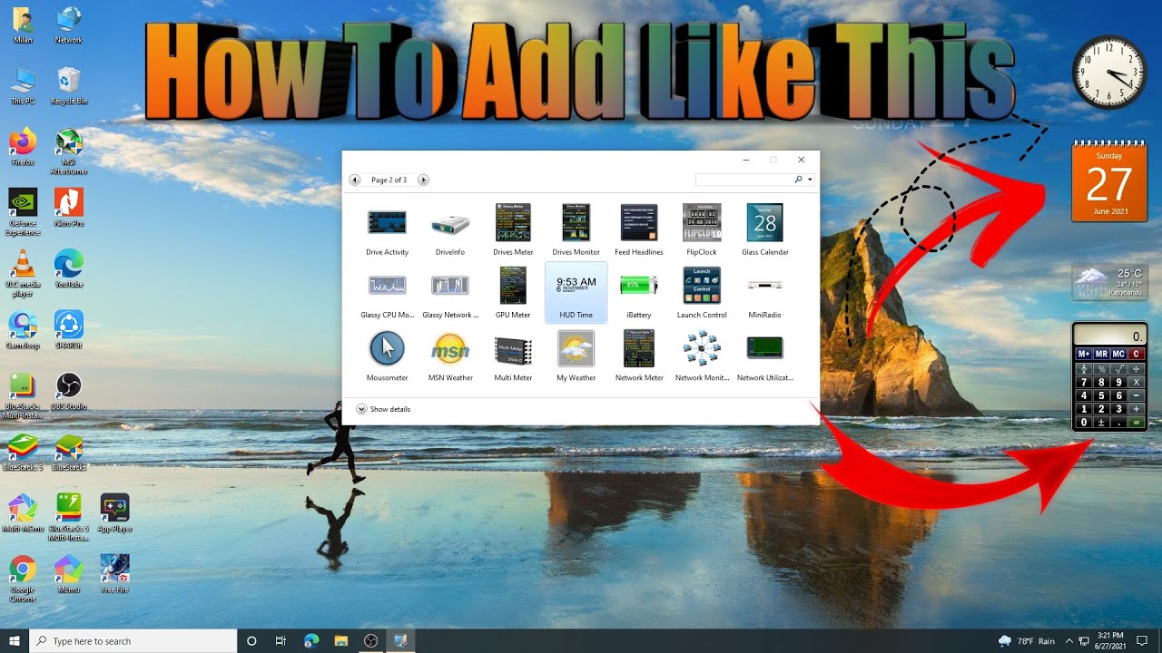 How to add clock, calendar, calculator, etc on Desktop/Laptop/ Windows ...