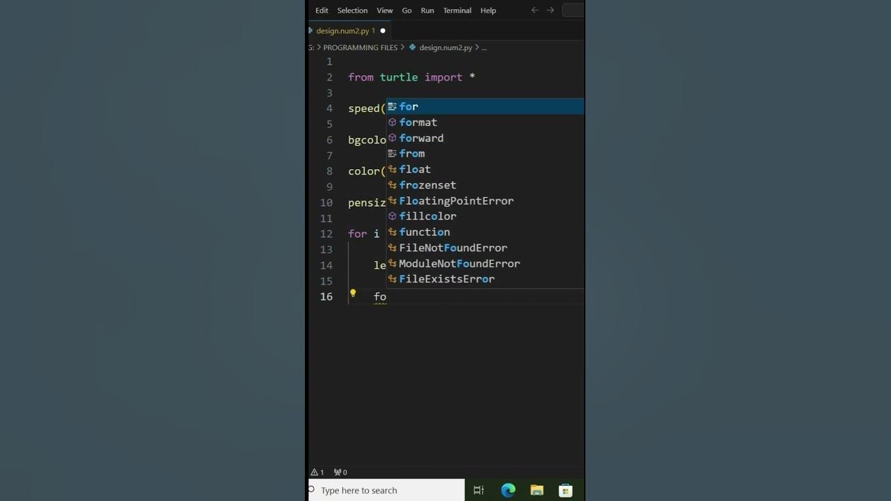 Simple Design With Python Coding Python بايثون Shortvideo
