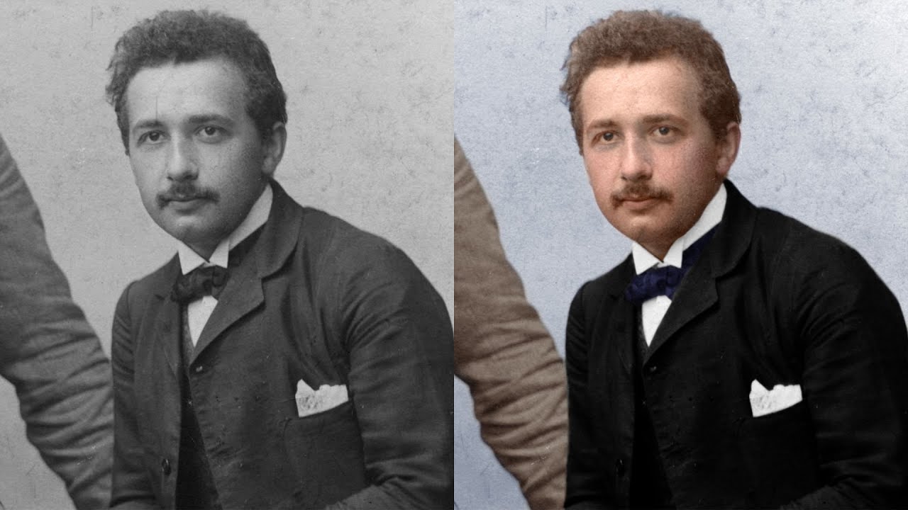 Albert Einstein Colorization Timelapse - YouTube