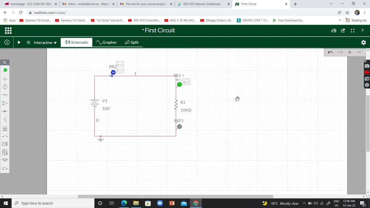 Electronic Circuits II | Introduction to MultiSim Live | DC Resistive ...