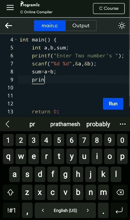 C programming || Print sum of two number's #shorts #cprogramming #coding #apnacollage - YouTube