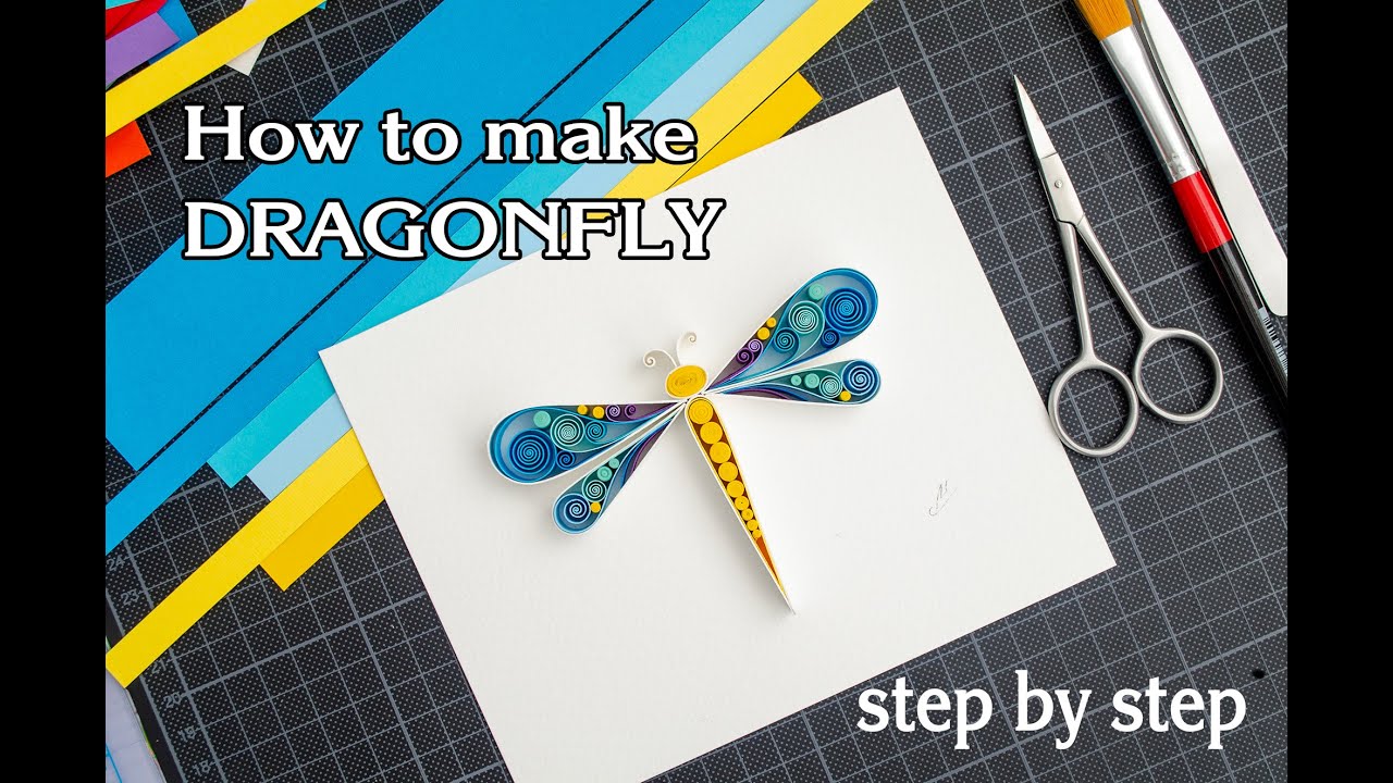 How to make quilled dragonfly / step by step / quilling paper art ...