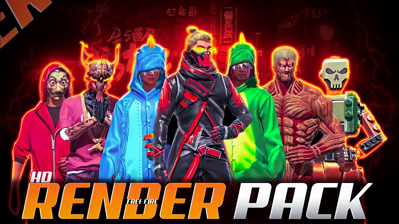 Free Fire render pack | Free fire character render pack | - YouTube