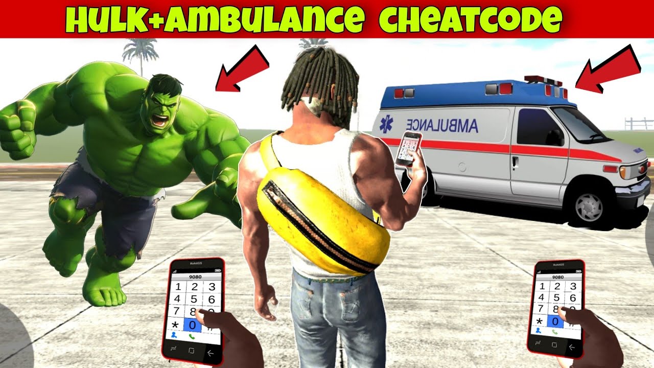 (New character+Road Roller+cyber truck+Ambulance cheatcode) cheatcode in Indian bike's driving ...