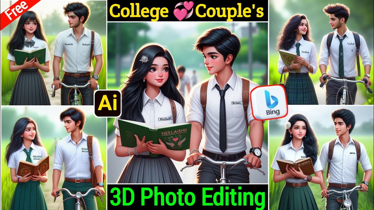 New College Love Couple's 3D Photo Editing || cute 🥰 couples image ...