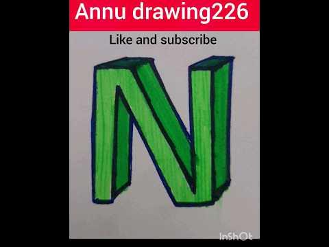 How to draw 3d N letter. #3dn #drawing #shorts - YouTube