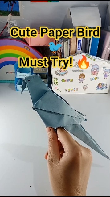 Cute paper bird 🐦 origami tutoria | #papercraft #origami#trending# ...