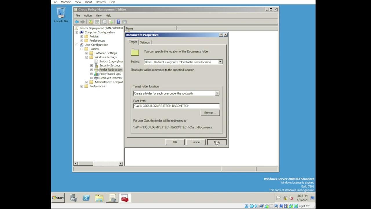 COMPUTER SYSTEMS SERVICING NC II- COC3 Folder Redirection - YouTube