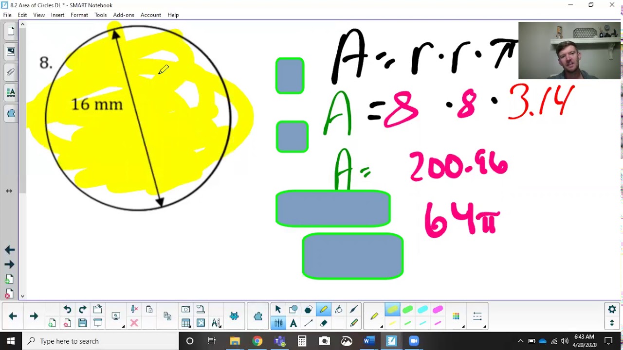4-20: 8-2: Area of Semi Circles - YouTube
