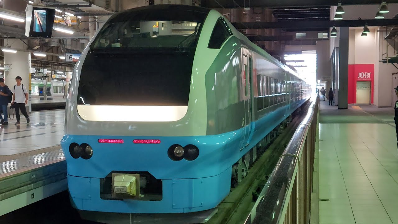 E653系カツK71(元ニイU102)編成 AT出場回送 到着シーン@上野 - YouTube