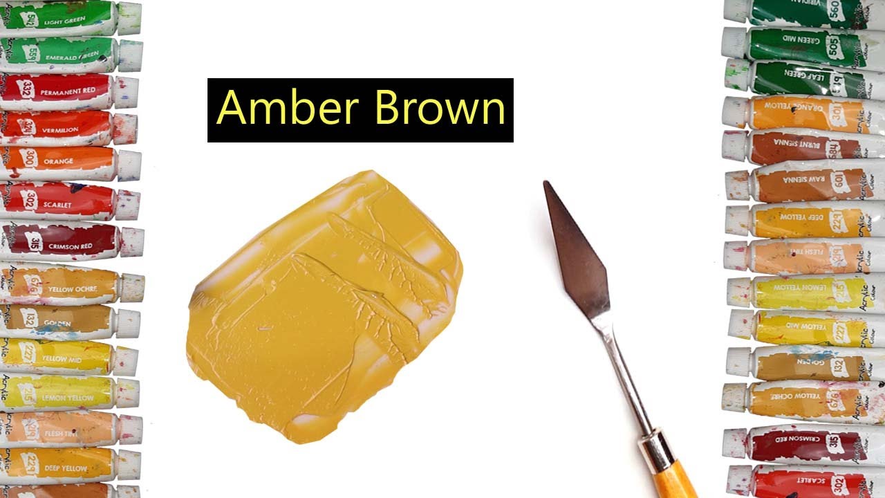 How To Make Amber Brown Color - Mixing Acrylic Colors - YouTube