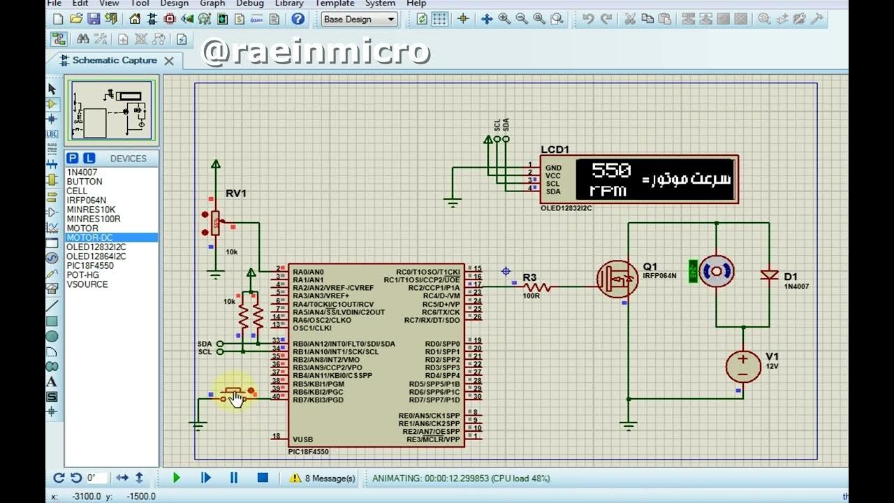 DC motor speed control with PIC18F4550 and OLED display - YouTube