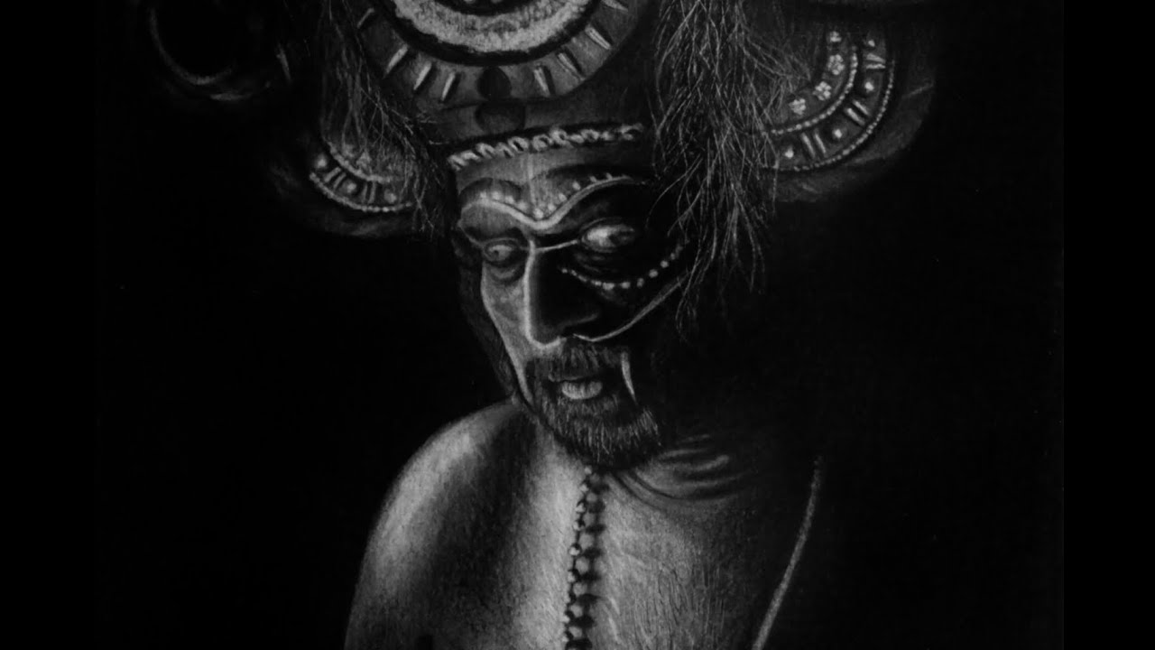 Charcoal pencil drawing|Bramayugam|Mammootty - YouTube