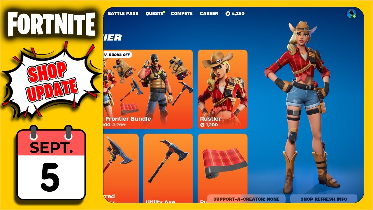 🔥NEW FORTNITE SHOP UPDATE - FRONTIER BUNDLE - September 5, 2024 - YouTube