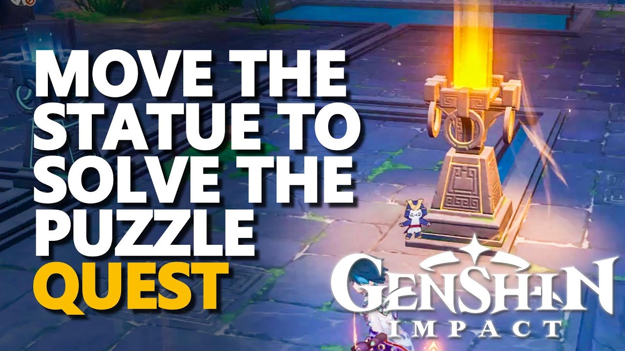 Move the statue to solve the puzzle Genshin Impact - YouTube