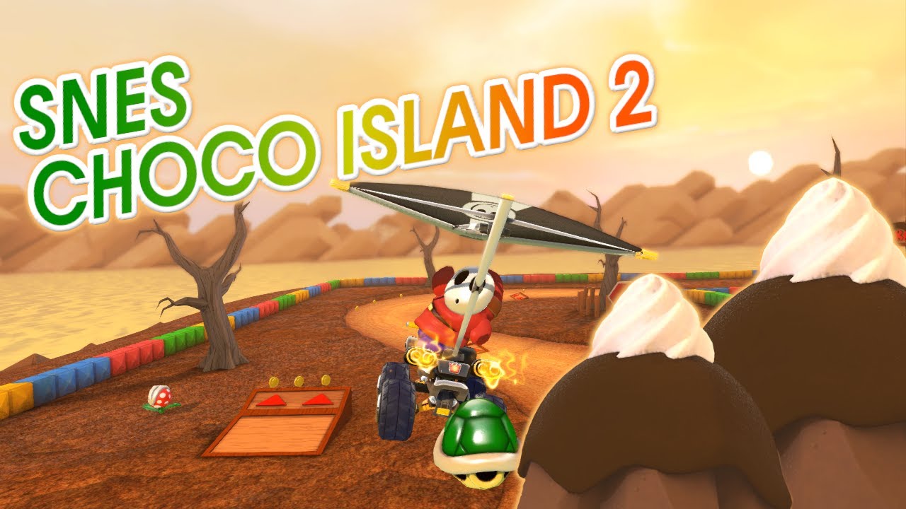 SNES The Choco Island 2: Mario Kart 8 Deluxe Custom Track - YouTube