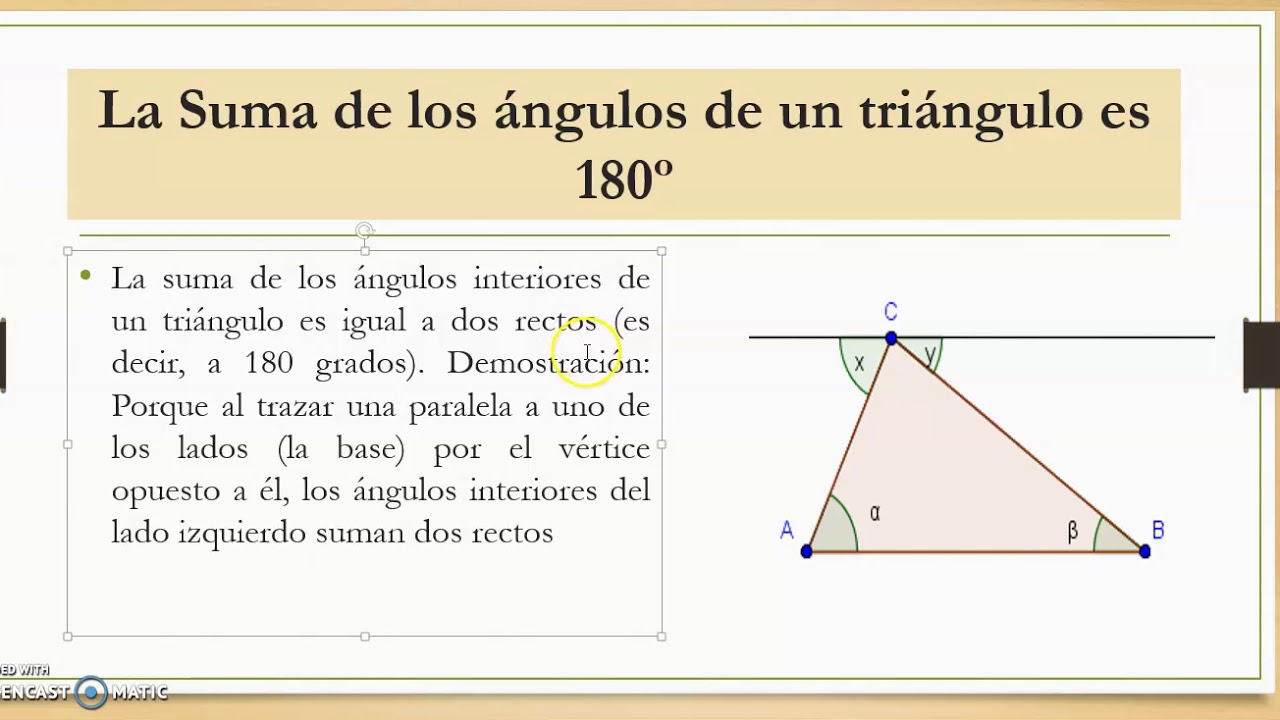 Suma De ángulos Internos De Un Triángulo Youtube